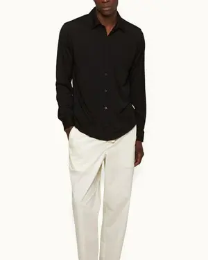 Orlebar Brown Giles Merino Tailored-fit Shirt - Black