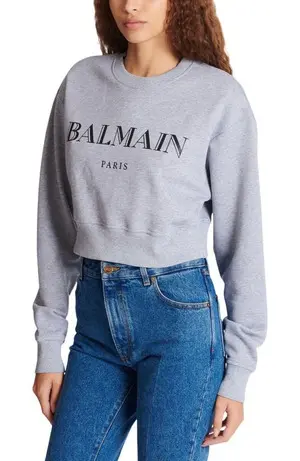 Balmain Printed Crew-neck Sweatshirt