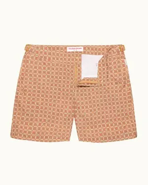 Orlebar Brown Bulldog Exclusive-print Mid-length Swim Shorts - Bronze