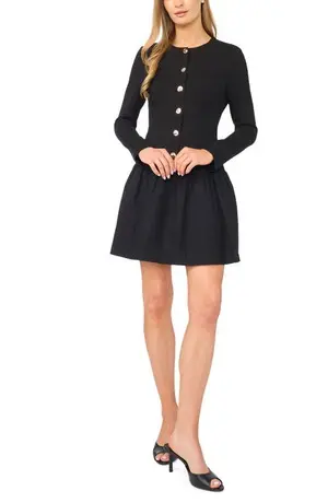 Ted Baker London Ponte Mini Dress With Combo Ruffle Hem