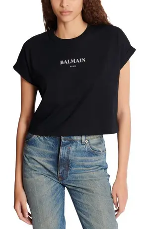 Balmain Cropped T-shirt With Print