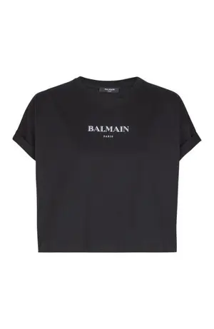 Balmain Cropped T-shirt With Print