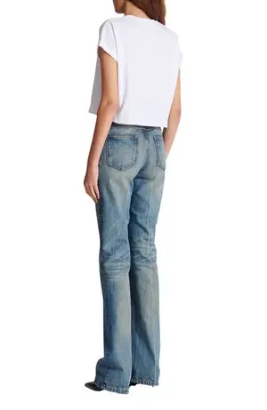 Balmain Cropped T-shirt With Logo Print