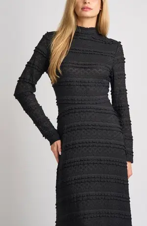 Ted Baker London Thea Ruffle Mock Neck Maxi Dress