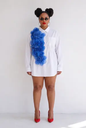 UCHÈ Uche Flower Appliqué Dress Shirt