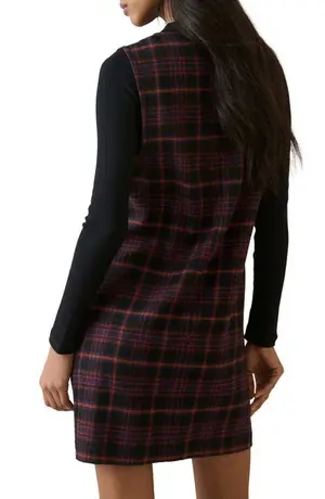 NOBODY'S CHILD Nila Plaid Pinafore Minidress