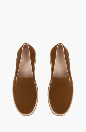 Cavalinho Suede Espadrille Loafers With Braided Trim - Camel Brown