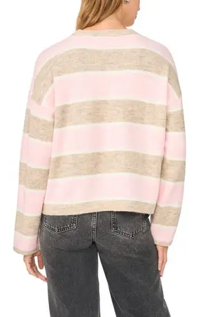 Vince Camuto Striped Crewneck Sweater