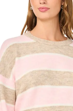 Vince Camuto Striped Crewneck Sweater