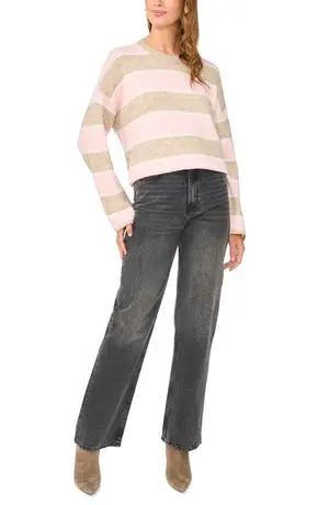 Vince Camuto Striped Crewneck Sweater