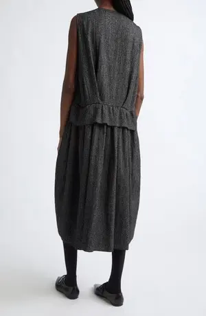 MERUERT TOLEGEN Ruffle Smock Midi Dress