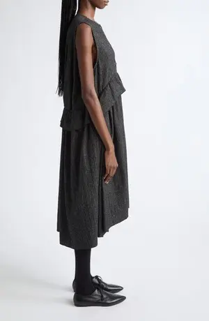 MERUERT TOLEGEN Ruffle Smock Midi Dress