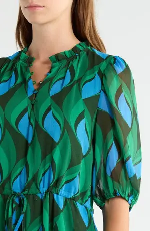 SUGARLIPS Abstract Print Tiered Mini Dress
