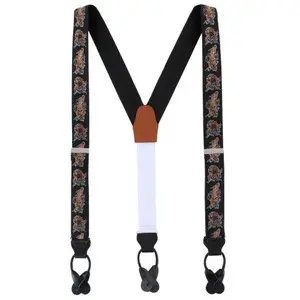 Trafalgar Bengali Crouching Tiger Silk Novelty Button End Suspenders