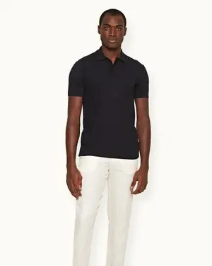 Orlebar Brown Horton Silk Tailored-fit Polo Shirt - Night Iris