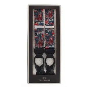 Trafalgar Kensinton Classic Silk Novelty Button End Suspenders