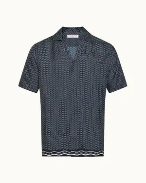 Orlebar Brown Maitan Silk Printed Silk Shirt