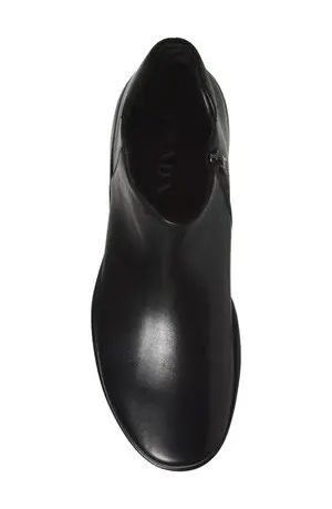 Prada Toblach Leather Ankle Boot
