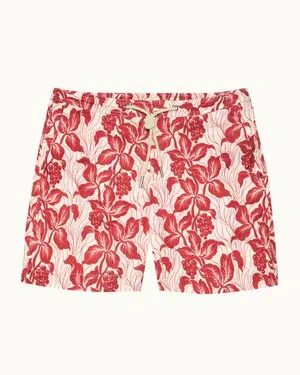 Orlebar Brown Bulldog Drawcord Mid Length Swim Shorts - Summer Red