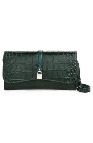 Stella McCartney Ryder Croc Embossed Faux Leather Wallet