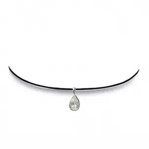 LENI JAMES The Raina 3 Carat Moissanite Pear Choker