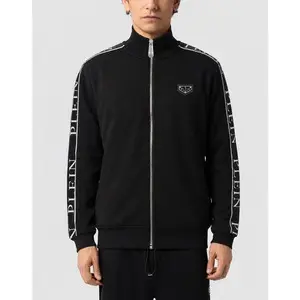 Philipp Plein Zip-up Track Jacket With Logo Taping - Black