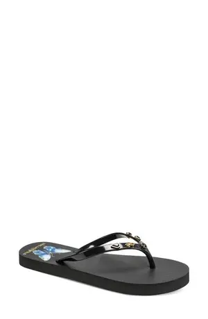 Karl Lagerfeld Paris Zimia Stone Flip Flop - Black