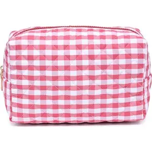 URBAN ESSENTIALS Check Mate Quilted Gingham Cosmetic Pouch - Red