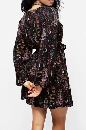 DISTURBIA Foxglove Mini Wrap Dress