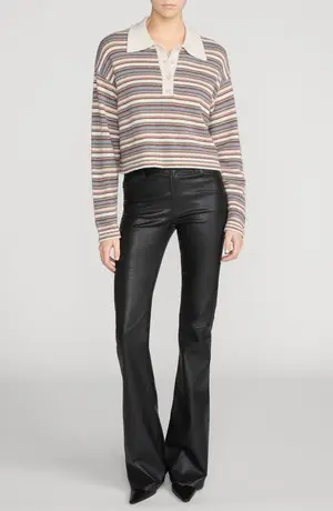 FRAME The Quad Stripe Polo Sweater