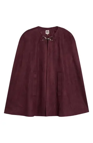 Anne Klein Faux Suede Long Cape