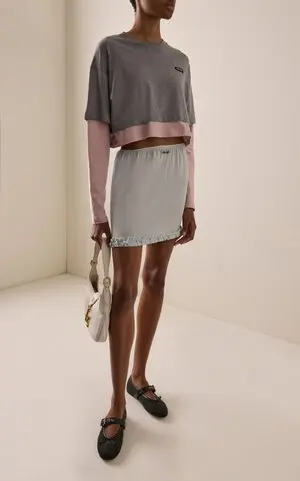 Miu Miu Buckled Flannel Ballerina Flats