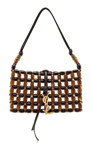 Saint Laurent Mini Wood And Resin Evening Bag - Brown