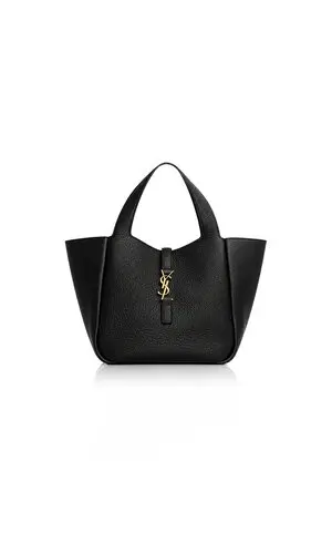 Saint Laurent Baby Bea Leather Tote Black