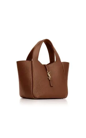 Saint Laurent Baby Bea Leather Tote - Brown
