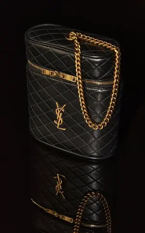 Saint Laurent Gaby Vertical Leather Vanity Bag