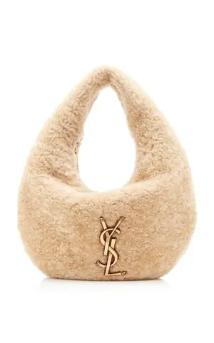 Saint Laurent Icarino Shearling Hobo Bag