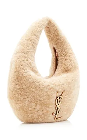 Saint Laurent Icarino Shearling Hobo Bag