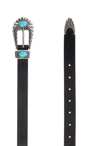 BLACK SUEDE STUDIO Spur Leather Belt