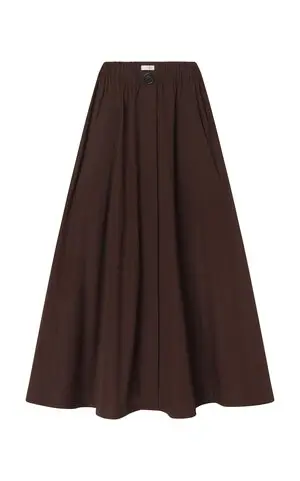 Co Cotton Sateen Parachute Skirt - Brown