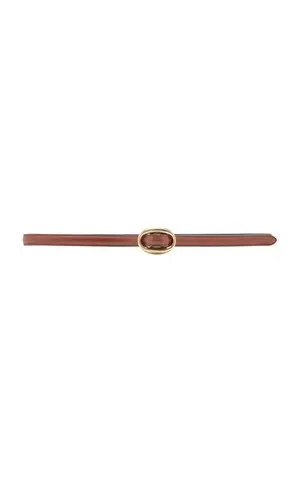 Saint Laurent Thin Reversible Leather Belt - Brown