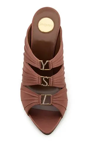 Saint Laurent Emilie Crepe Satin Mules
