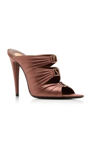 Saint Laurent Emilie Crepe Satin Mules