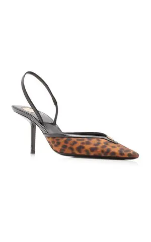 Saint Laurent Folie Leopard Grosgrain Pumps