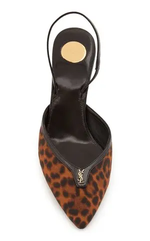 Saint Laurent Folie Leopard Grosgrain Pumps
