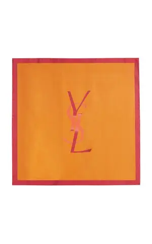 Saint Laurent Square Silk Scarf - Orange
