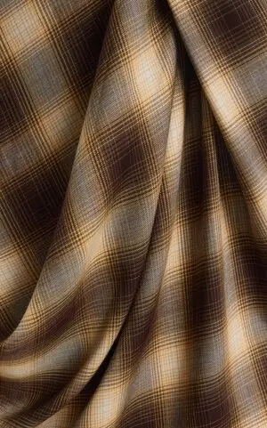 Co Draped Tencel Plaid Skirt