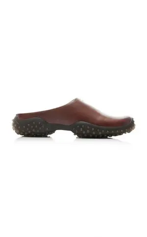 Miu Miu Leather Mules - Brown
