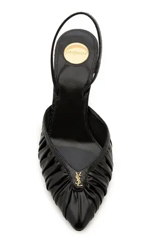 Saint Laurent Folie Slingback Satin Pumps