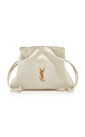 Saint Laurent Jamie Leather Shoulder Pouch - White